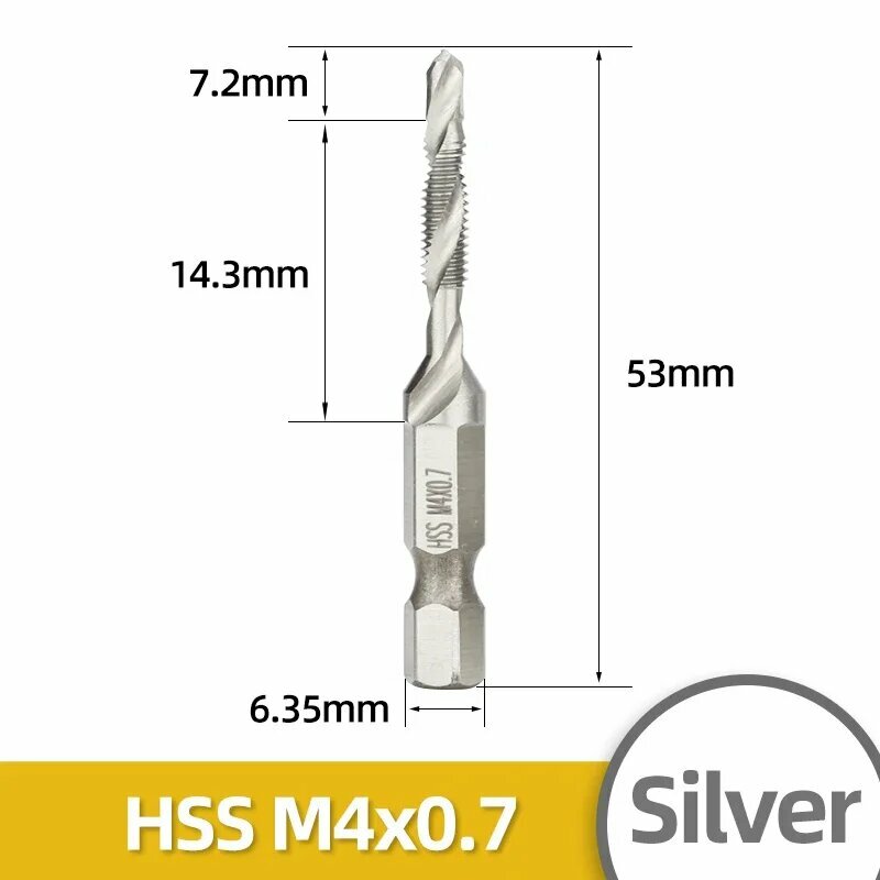 Набор титановых сверл XMSJ для метчиков M3-M10 Silver M4x0.7