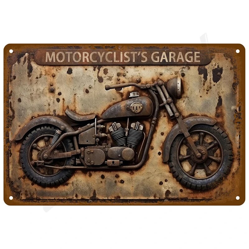 Ретро вывеска "Motorcyclist's Garage", AZYB 42057