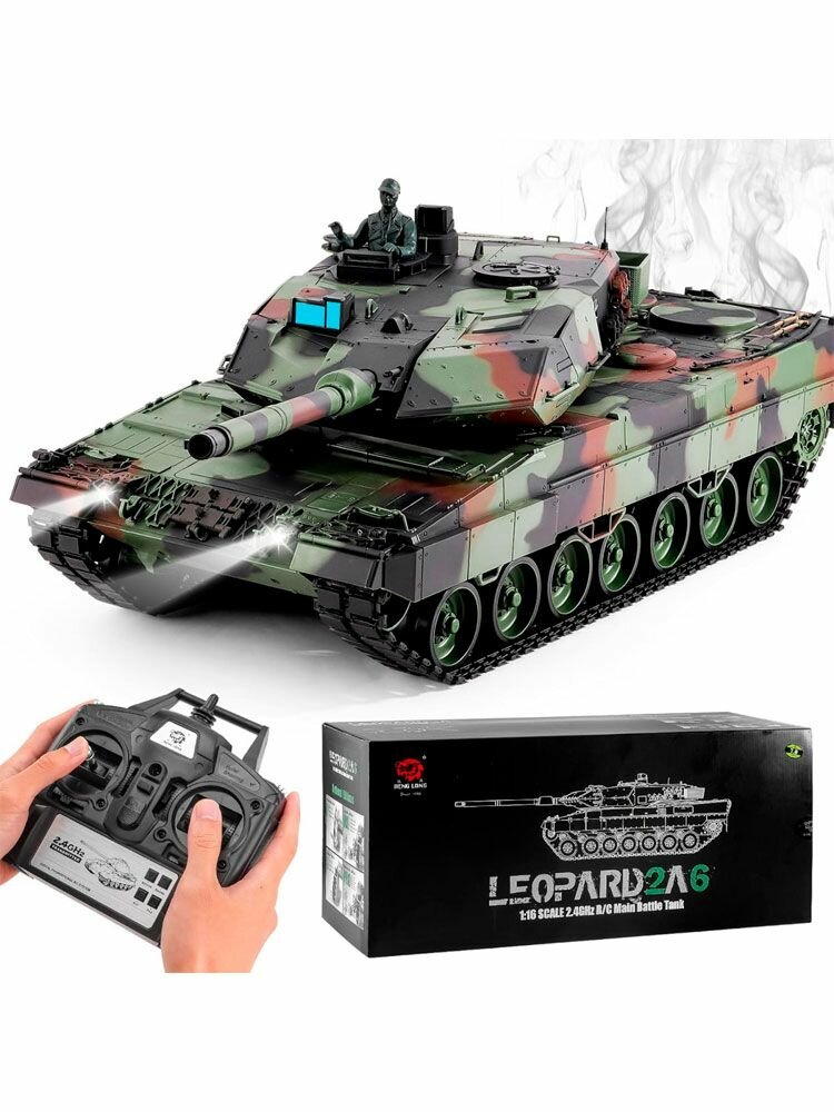 Радиоуправляемый танк Heng Long German Leopard II A6 масштаб 1:16 2.4G - 3889-1 V7.0
