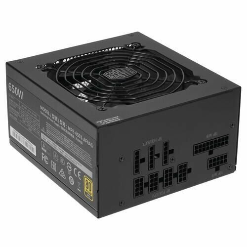 Блок питания Cooler Master MWE GOLD 650 - V2 Full Modular 650W (MPE-6501-AFAAG) черный - 650 Вт, 80+ Gold, ATX 24-пин, 4 pin + 4 pin CPU, 8 SATA, 4 x 6+2 pin PCI-E