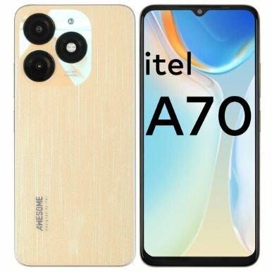 6,6" Смартфон Itel A70 4/256 ГБ (A70) 2023, золотистый
