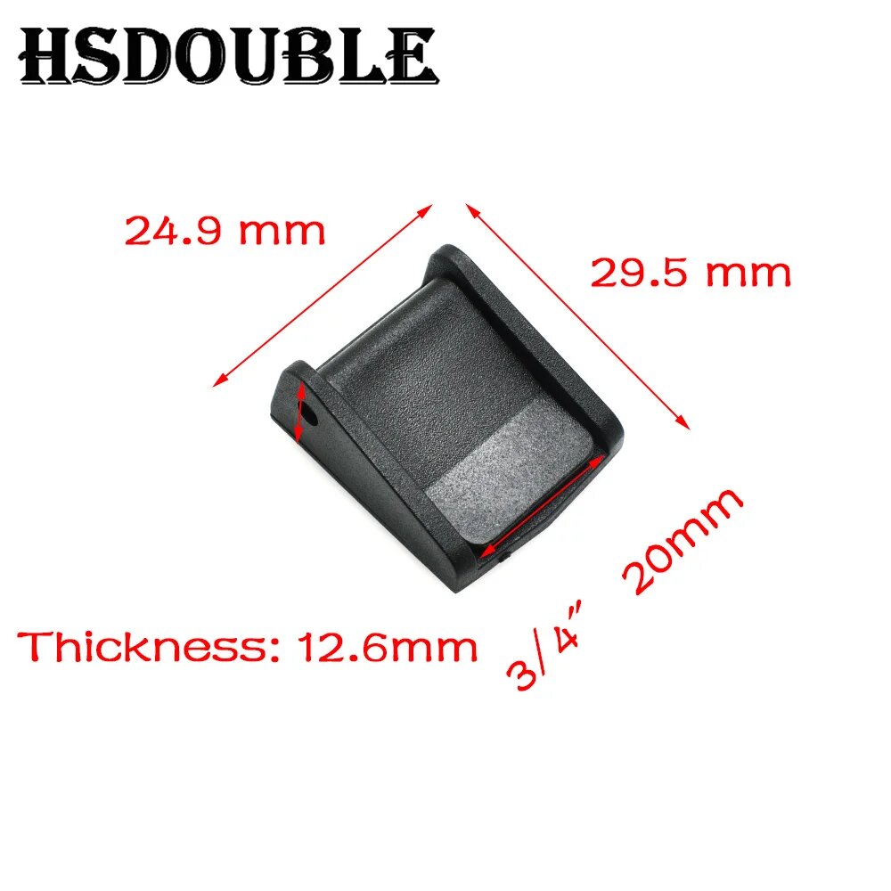 Пряжка пластиковая HSDOUBLE, 20 мм, красная
