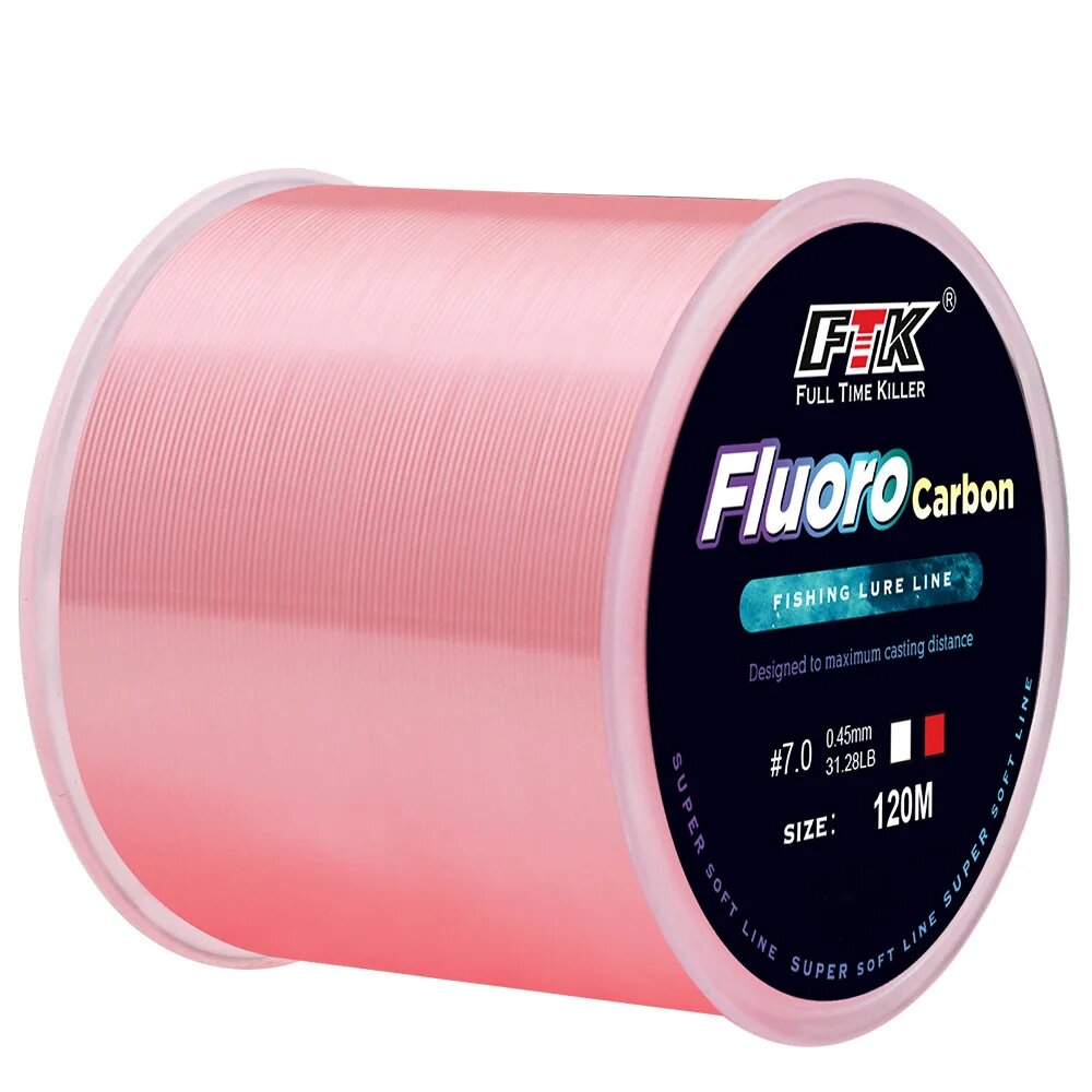 Леска плетеная Fluoro Carbon, 120м, #2.0, Pink