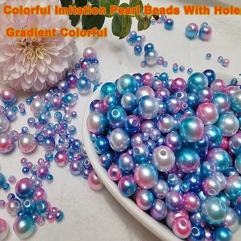 Градиентные акриловые бусины JING-SDIY 3-12MM Mixed 20g, Gradient Pearl