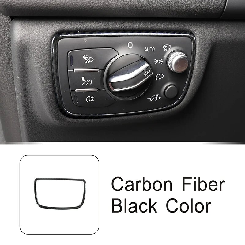Накладка на переключатель фар Audi A6 C7 2012-2018, Carbon Fiber Color