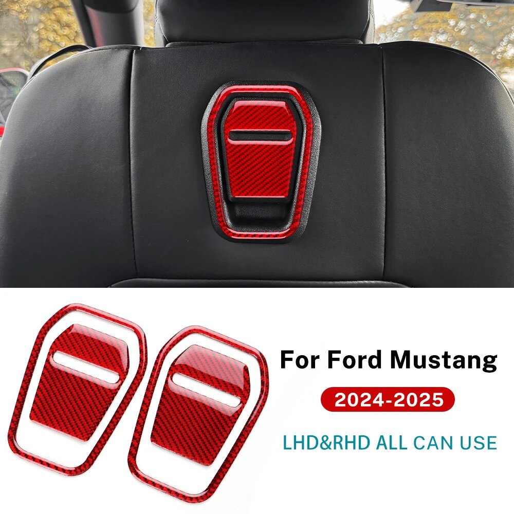 Наклейка на ручку сиденья Ford Mustang 2024-2025 Red Carbon