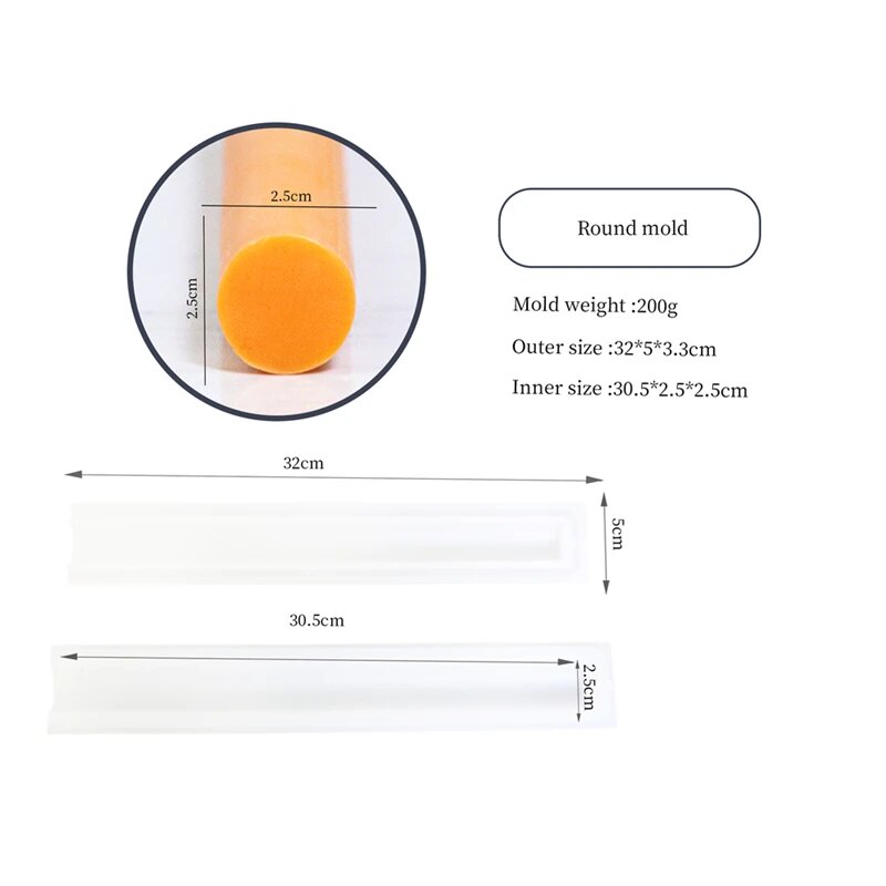 Белые силиконовые формы для мыла Round mold 32x5x3 см