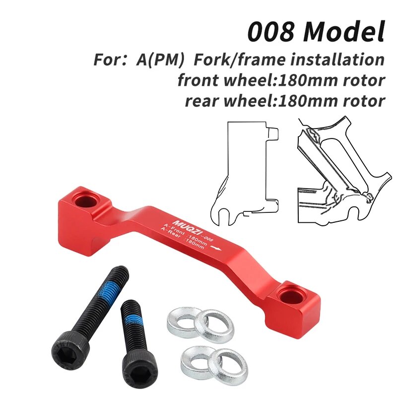 Адаптер дискового тормоза Shimano/Avid/Hayes, черный/красный/золотой/серебристый, Красный, 008 Red