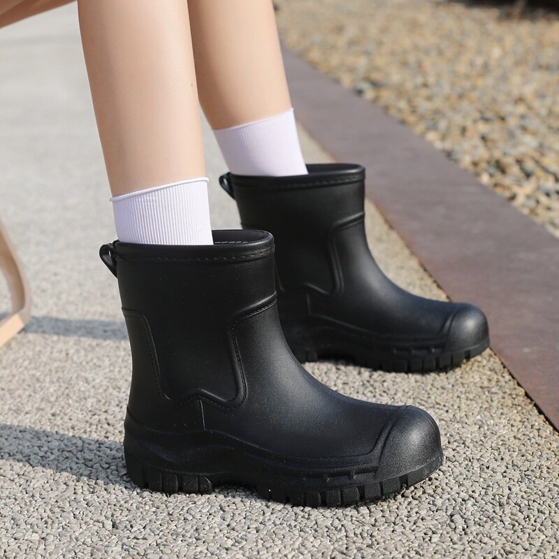 Модные резиновые сапоги Chelsea, женские универсальные резиновые сапоги, ботинки Martin, нескользящие водные сапоги, резиновые сапоги, полусапожкиРазмер обуви. EU:41