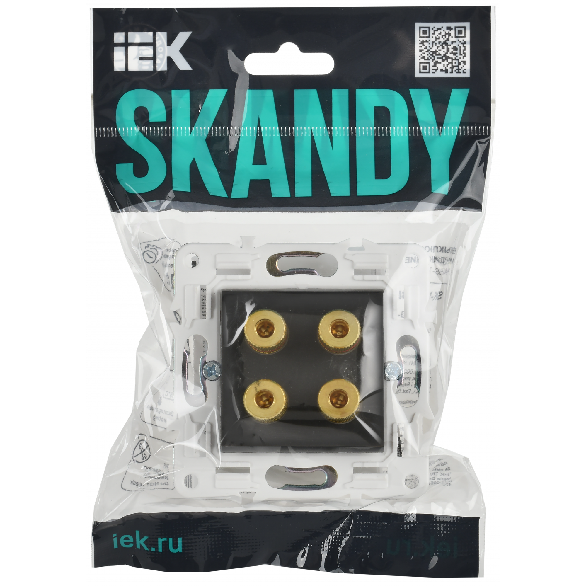 SKANDY Аудиорозетка 4-местная SK-A01T титан, IEK SK-S40-K48 (1 шт.)