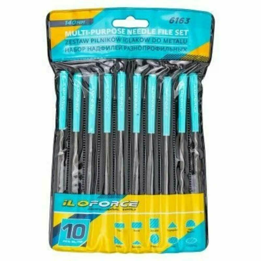 Набор разнопрофильных надфилей iLOFORCE 140 мм, 10 предметов