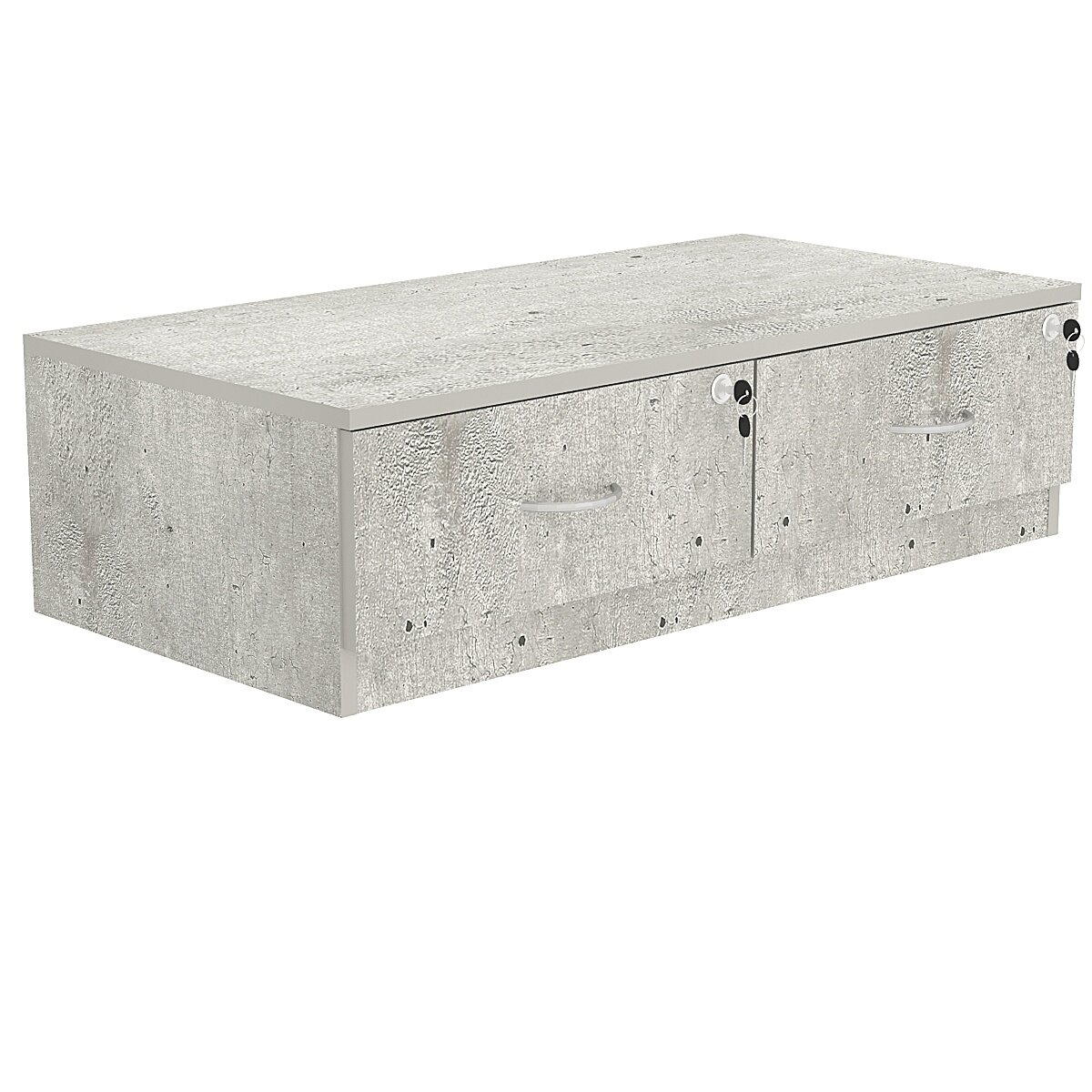 Тумба низкая T-28 900мм (H-250мм c 2-мя выдвижными ящиками), Метрополитан Грей