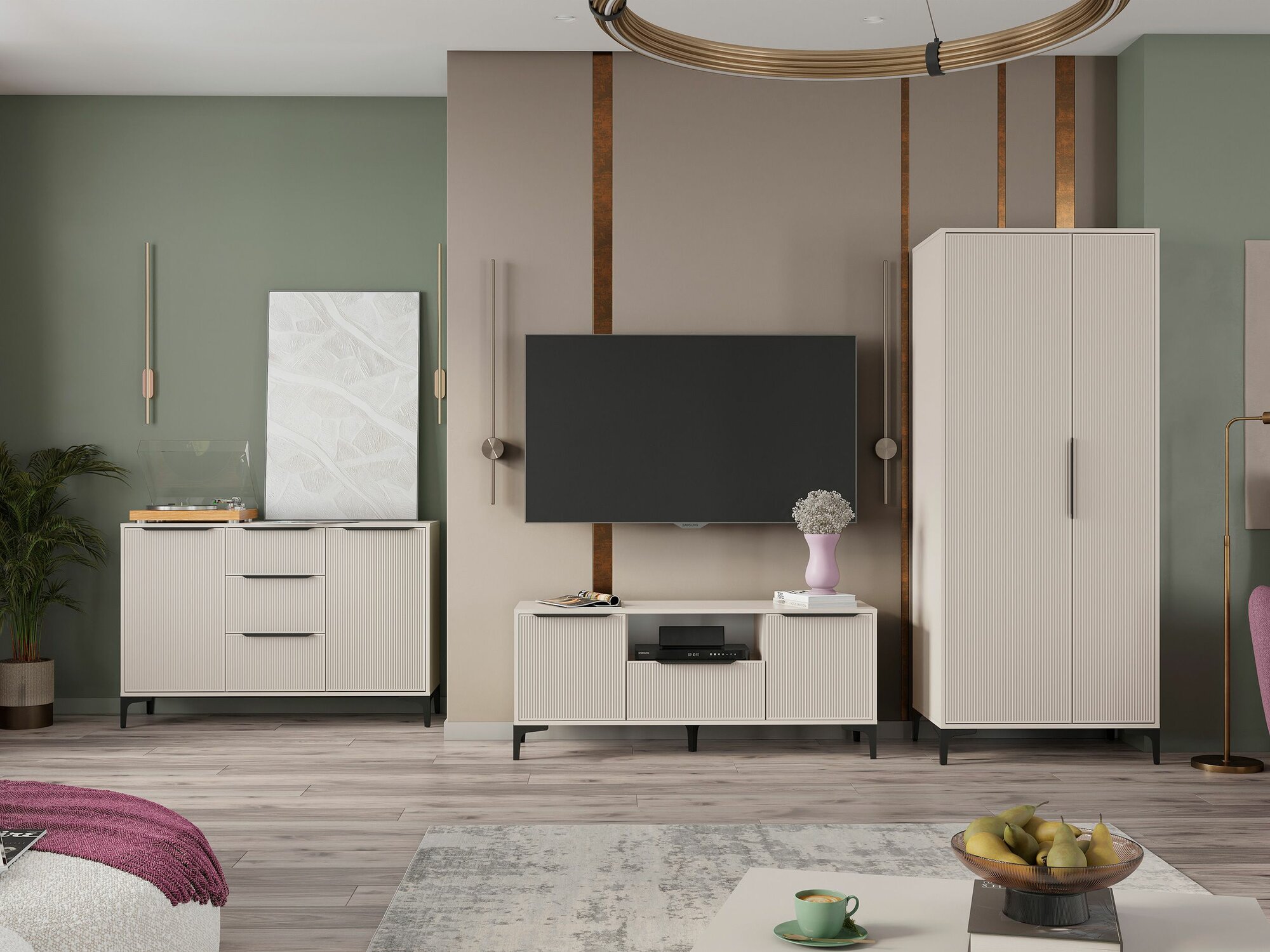 Модульная гостиная комплектация 1 Лайфмебель Иадама