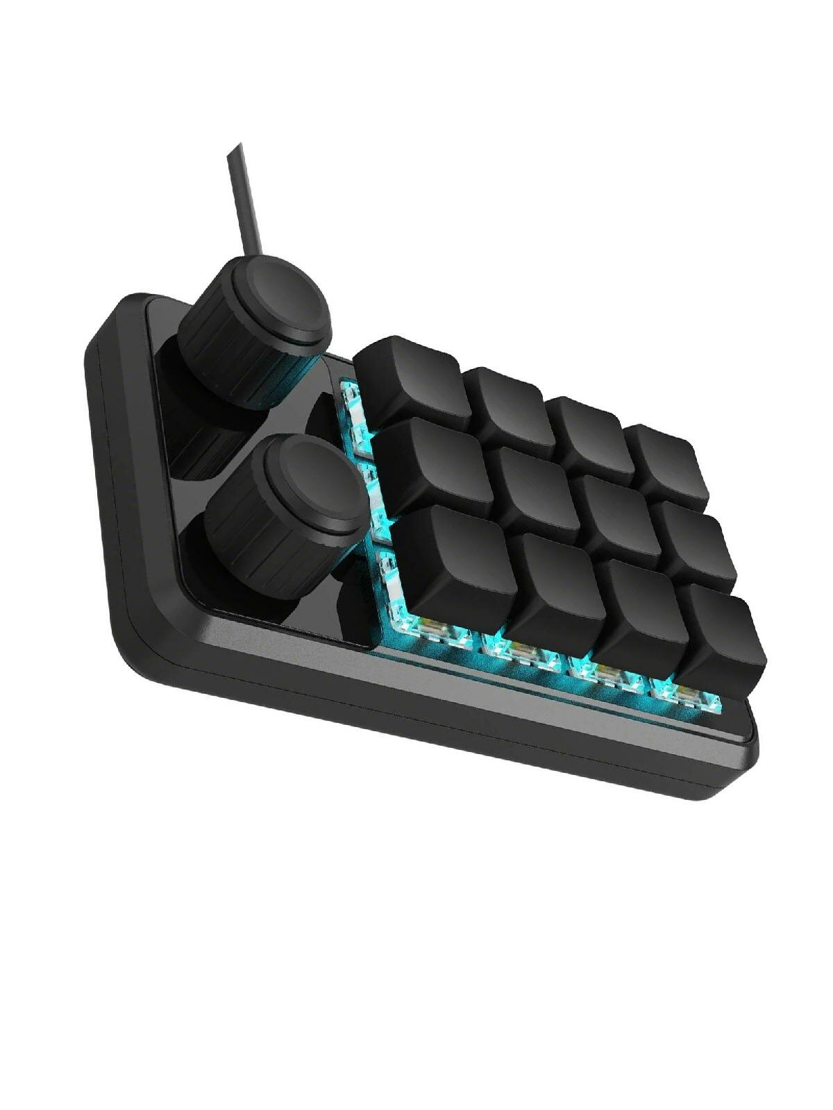 Programmable 12 Key Mini Mechanical Gaming Keyboards With Two Knobs and RGBs Lighting Type C Cable
