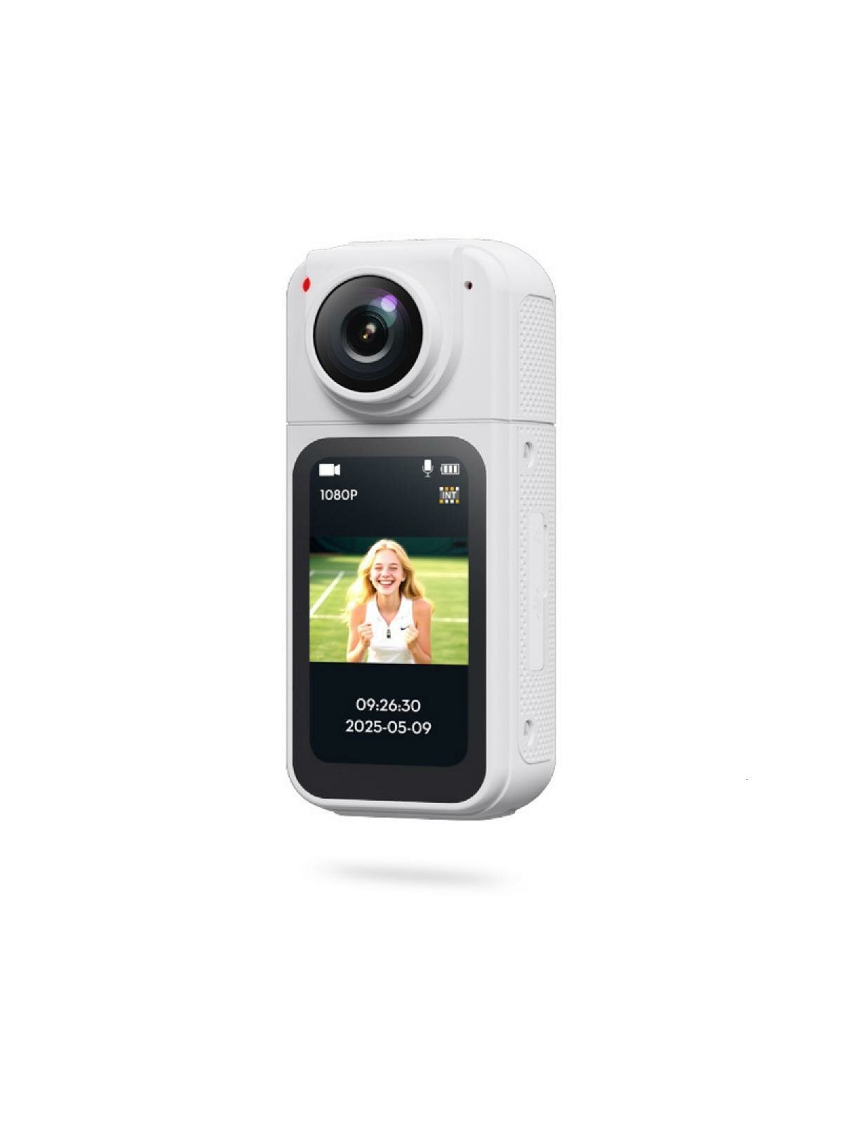 Экшн-камера для животных, Наружная камера для большого пальца, вращающаяся на 180 градусов, камера для подвешивания на шее, спортивная камера-белый