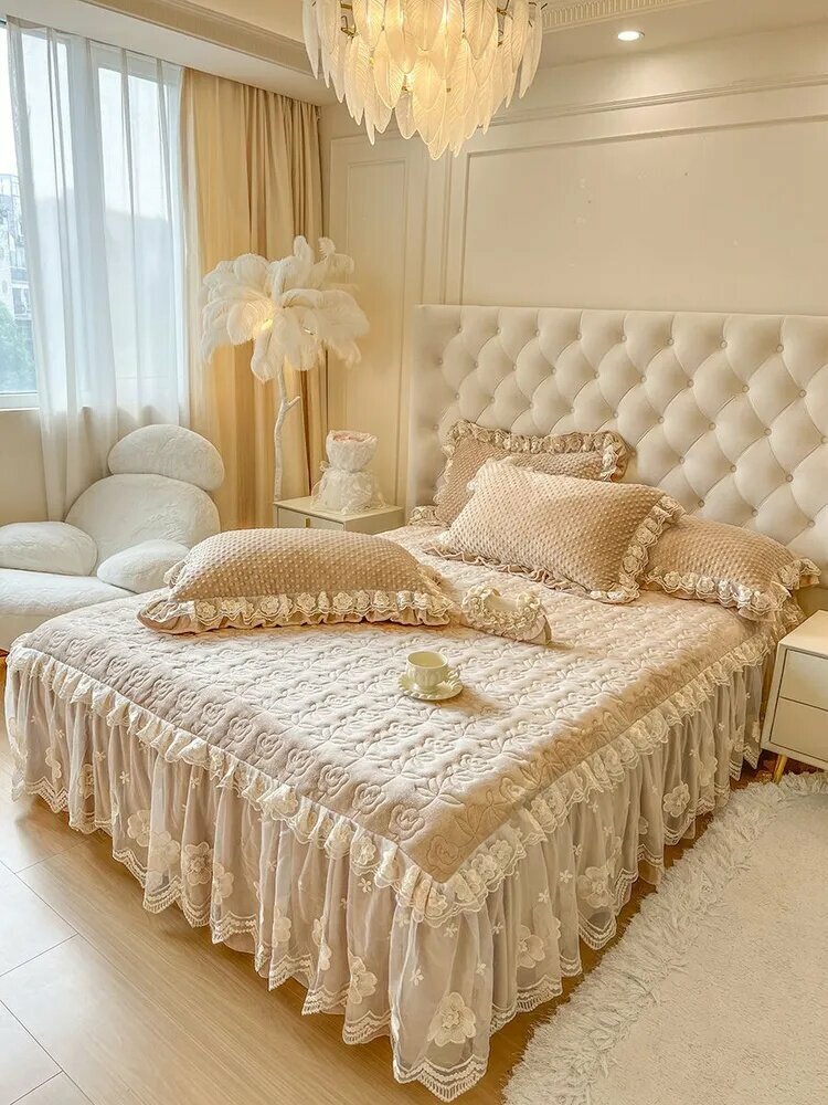 AiWinsure Покрывало Korean velvet bedspreads, Бархат с размерами: 220 см х 200 см