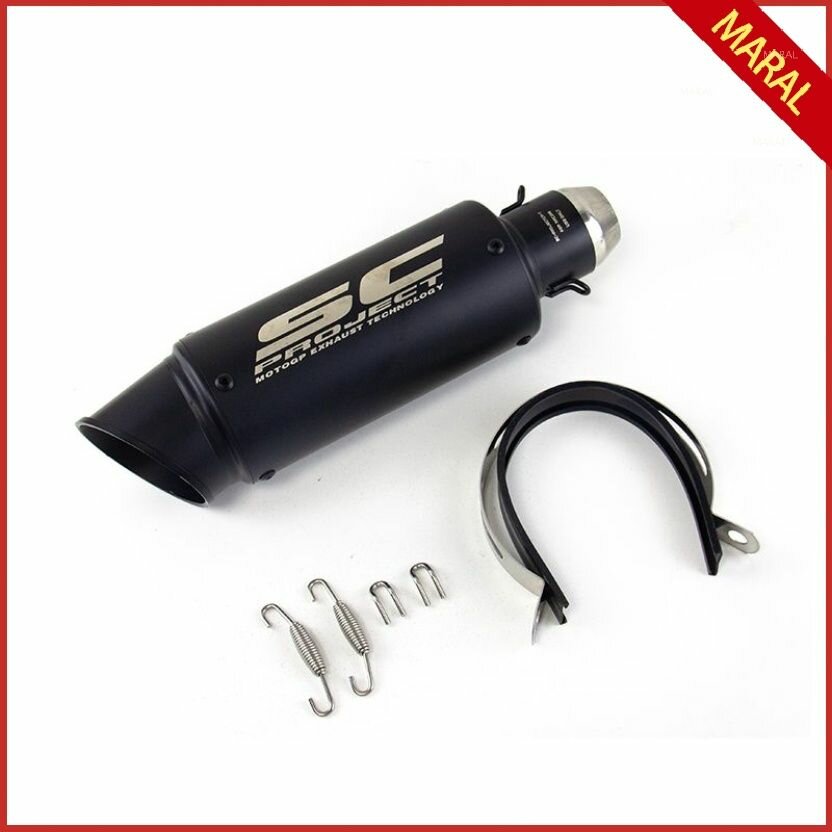 Эксклюзивный глушитель SC PROJEC 300мм для мотоцикла в черном цвете