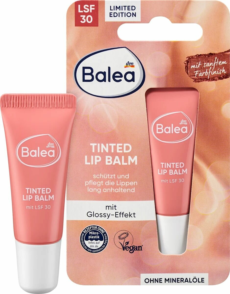 Бальзам для губ Balea - Glossy с SPF 30, 10мл, 1шт