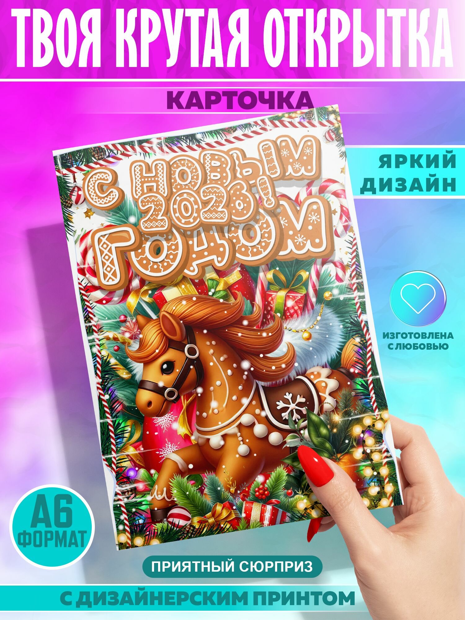 Открытка PrintMania "Новогодняя", 10x15см, 1шт