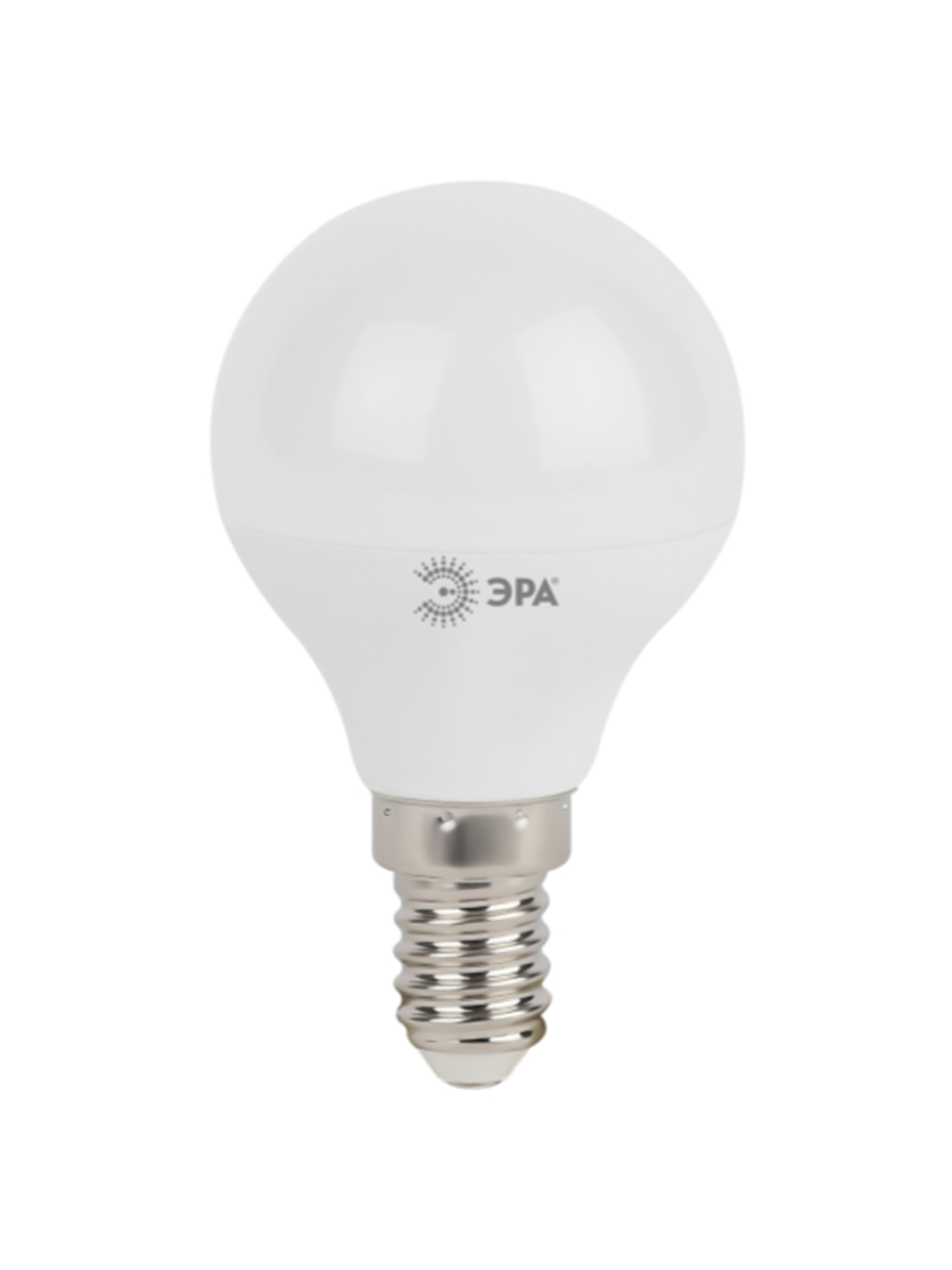 Лампочка светодиодная ЭРА 7Вт, 6000K, 560Лм, E14, P45, холодный белый свет, шар
