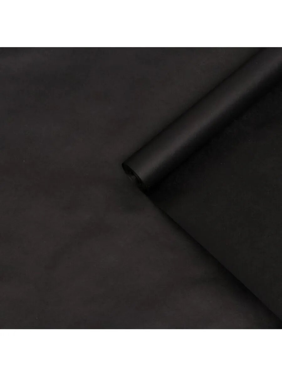 Бумага для декора и флористики, крафт, двусторонняя, черная,