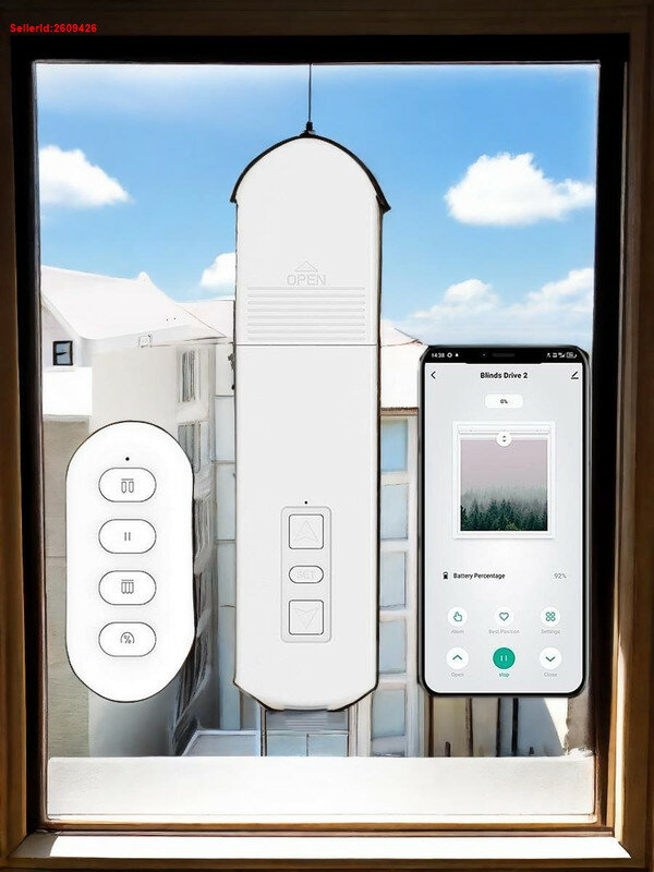 Эксклюзивный мотор MB60L для рулонных штор и жалюзи с Zigbee модулем Tuya, голосовым управлением через Алису, таймером и шлюзом в комплекте