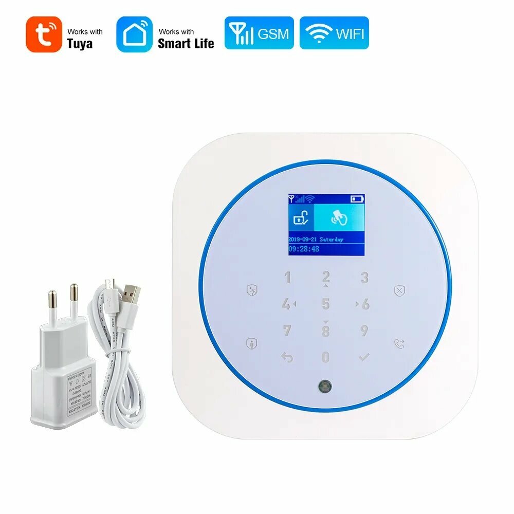 KERUI Wi-Fi/GSM Охранно-пожарная сигнализация Охранная Страж Экспресс для дома и офиса / с беспроводными и проводными датчиками / приложения Tuya, Smartlife