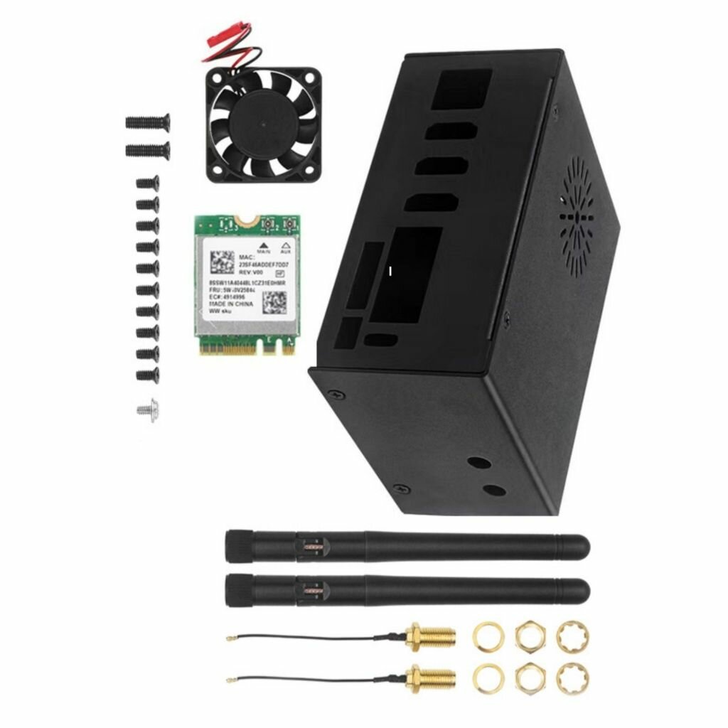 Оранжевый pi 5 плюс металлический радиатор-модуль Wi-Fi Bluetooth + антенна