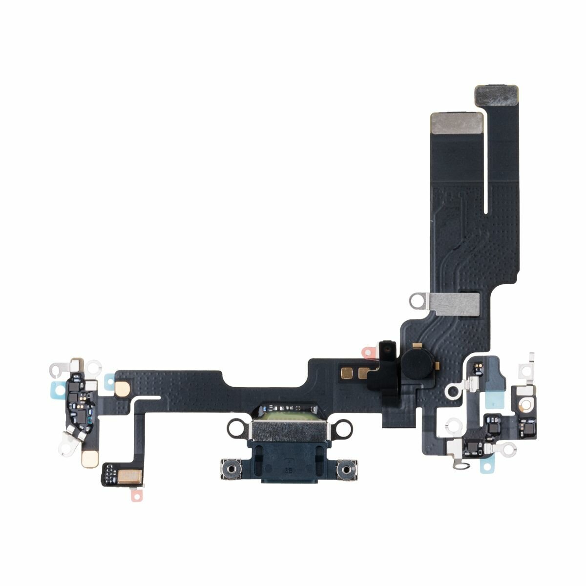 Шлейф для iPhone 14 (A2883) на системный разъем/микрофон Черный - Премиум