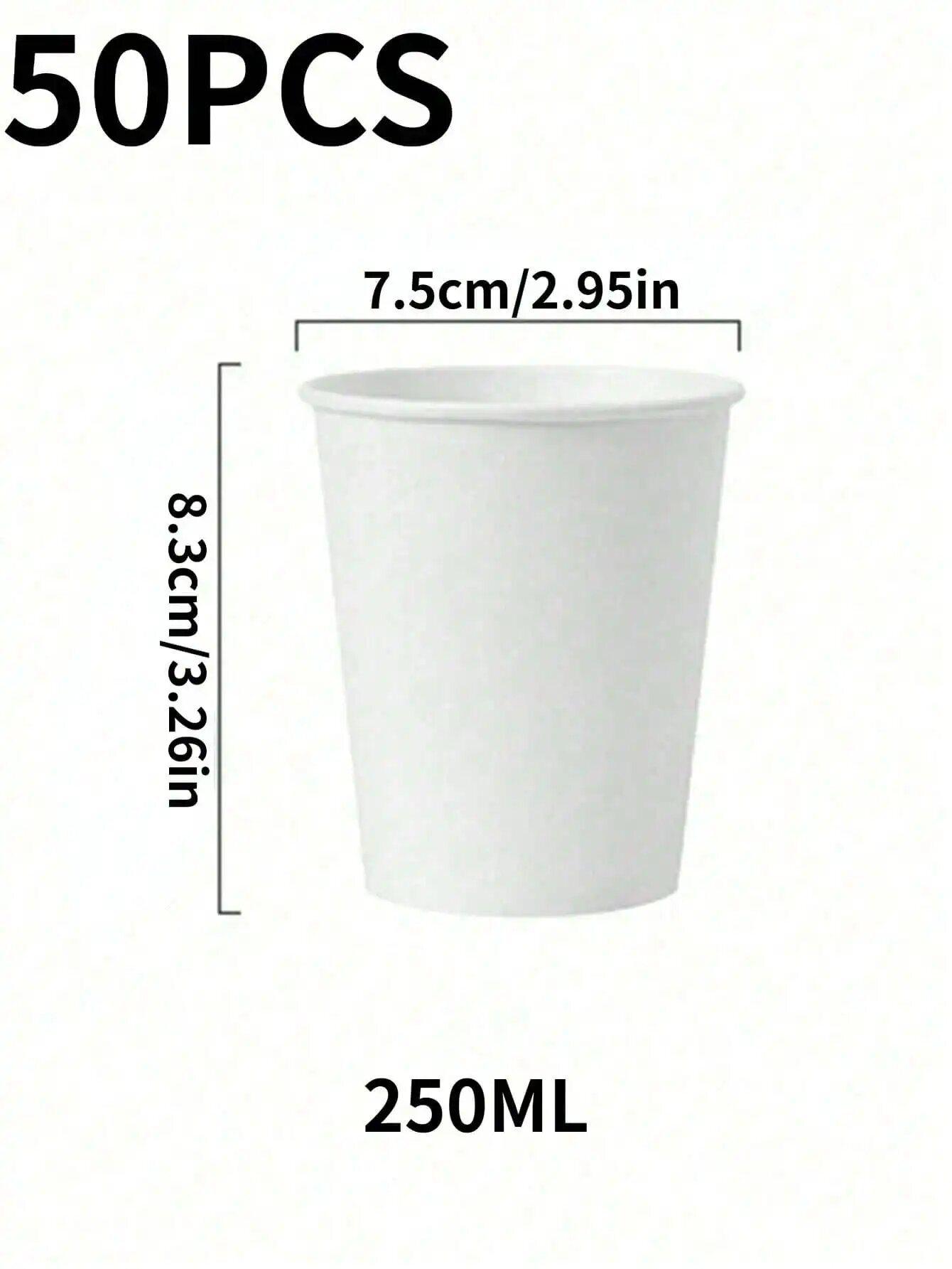 50 шт. Бумажных стаканов с рисунком «Любовь», 250 мл white-50pcs