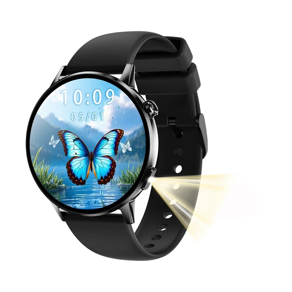 Женские умные часы 2025 AMOLED 1.32 дюйма Черный, BKBKS