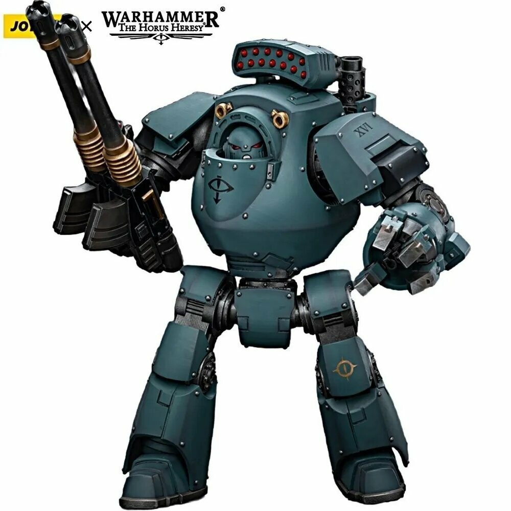 Подвижная фигурка Warhammer Ересь Хоруса JOYTOY 30K 1/18 Сыны ХорусаКонцептор Дредноут с автопушкой Гравис Подарочная модель