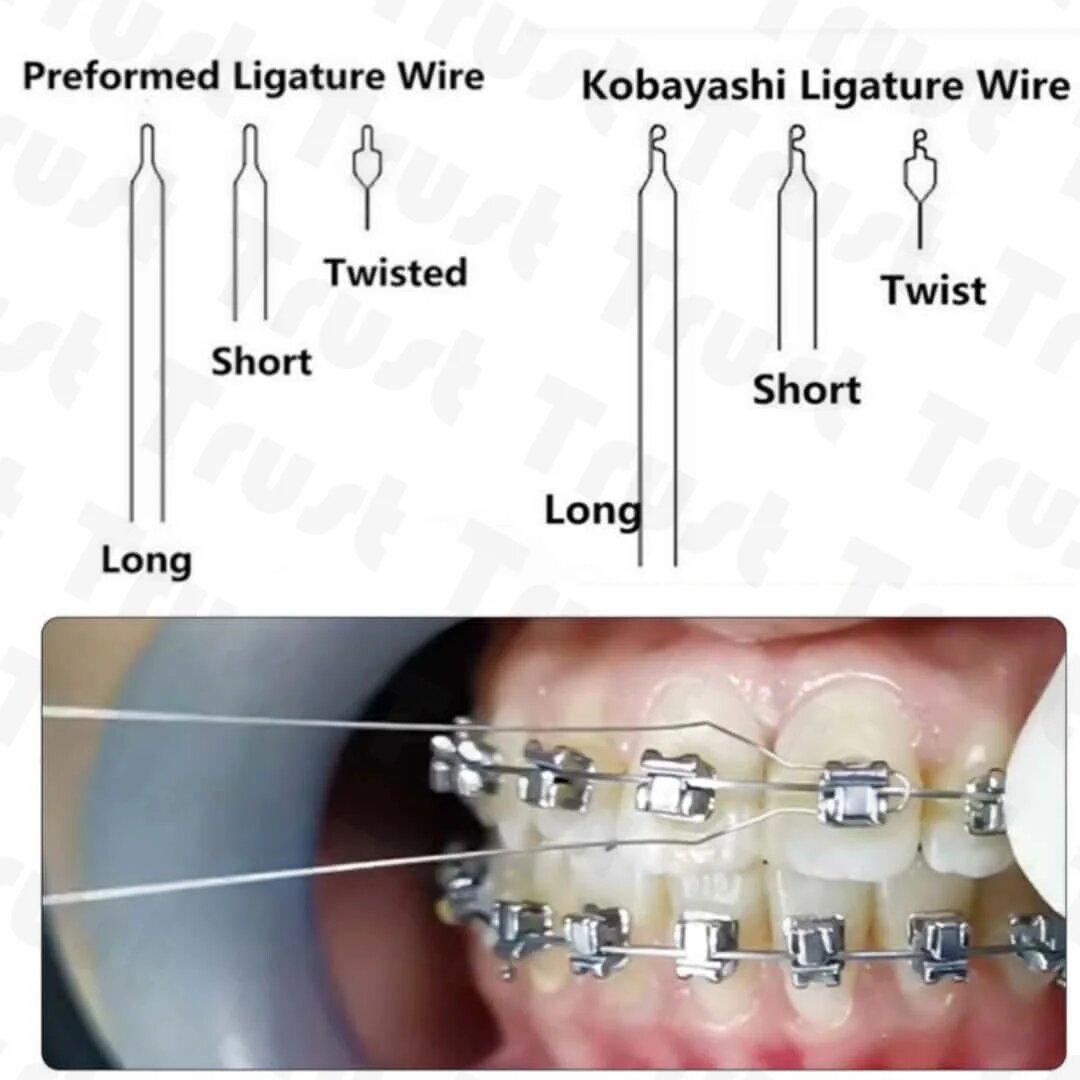 Ортодонтические лигатуры ACMEDENT Kobayashi, нержавеющая сталь Preformed 010 Long