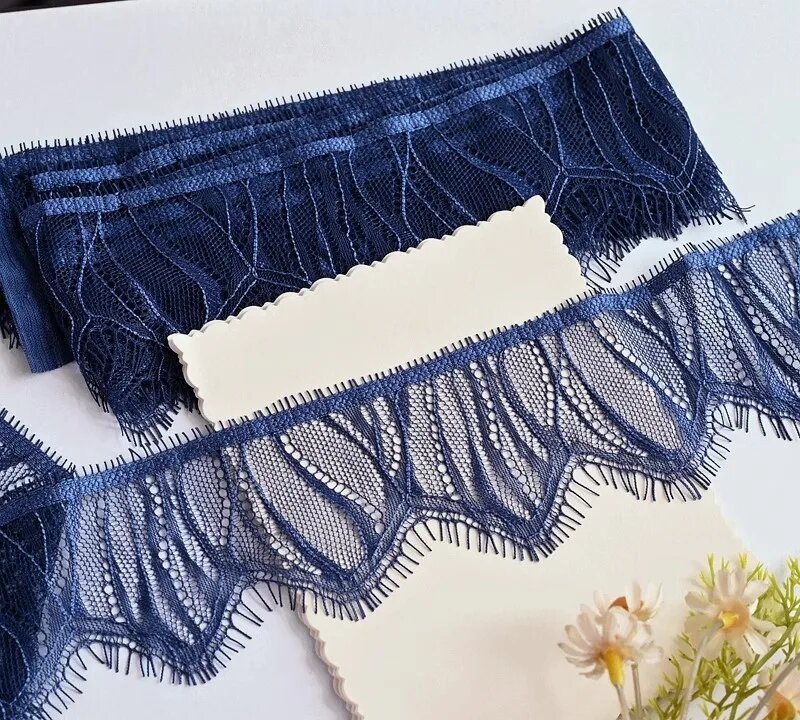 Кружевная лента navy blue, сетка 6 метров