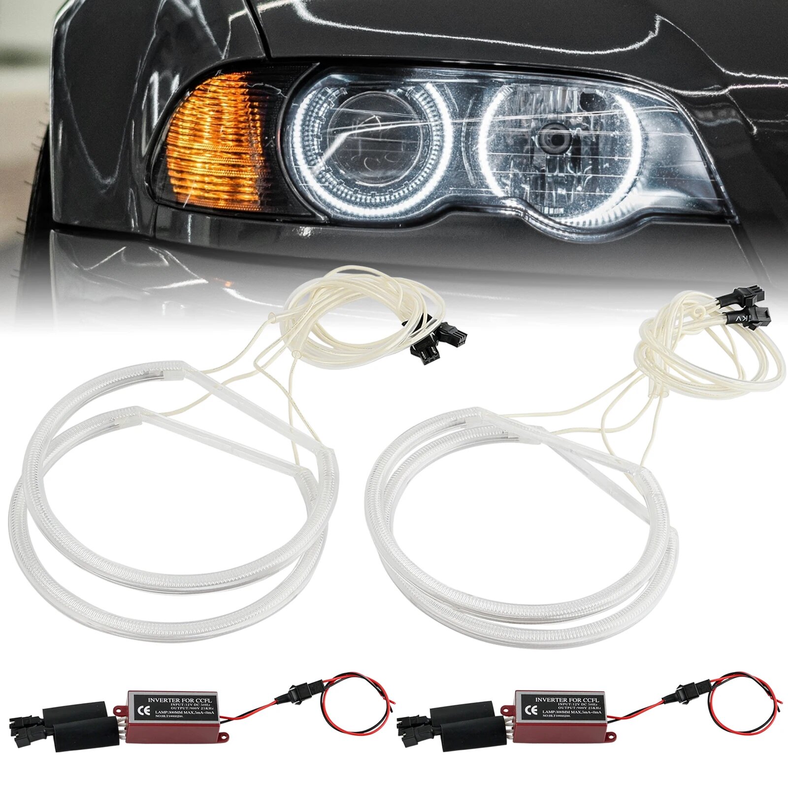 4x131 мм 146 мм CCFL светодиодный белый для BMW E46 дневные ходовые огни фары ангельские глазки лампы круглые кольца автомобильные аксессуары