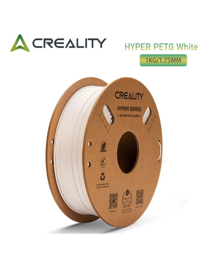 Филамент CREALITY Hyper-PETG 1.75мм 1кг — прочный, точныйбелое