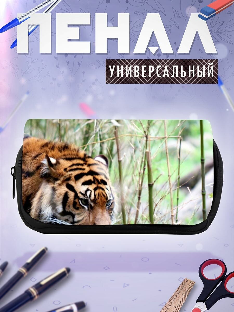 Школьный пенал Белый тигр живая природа
