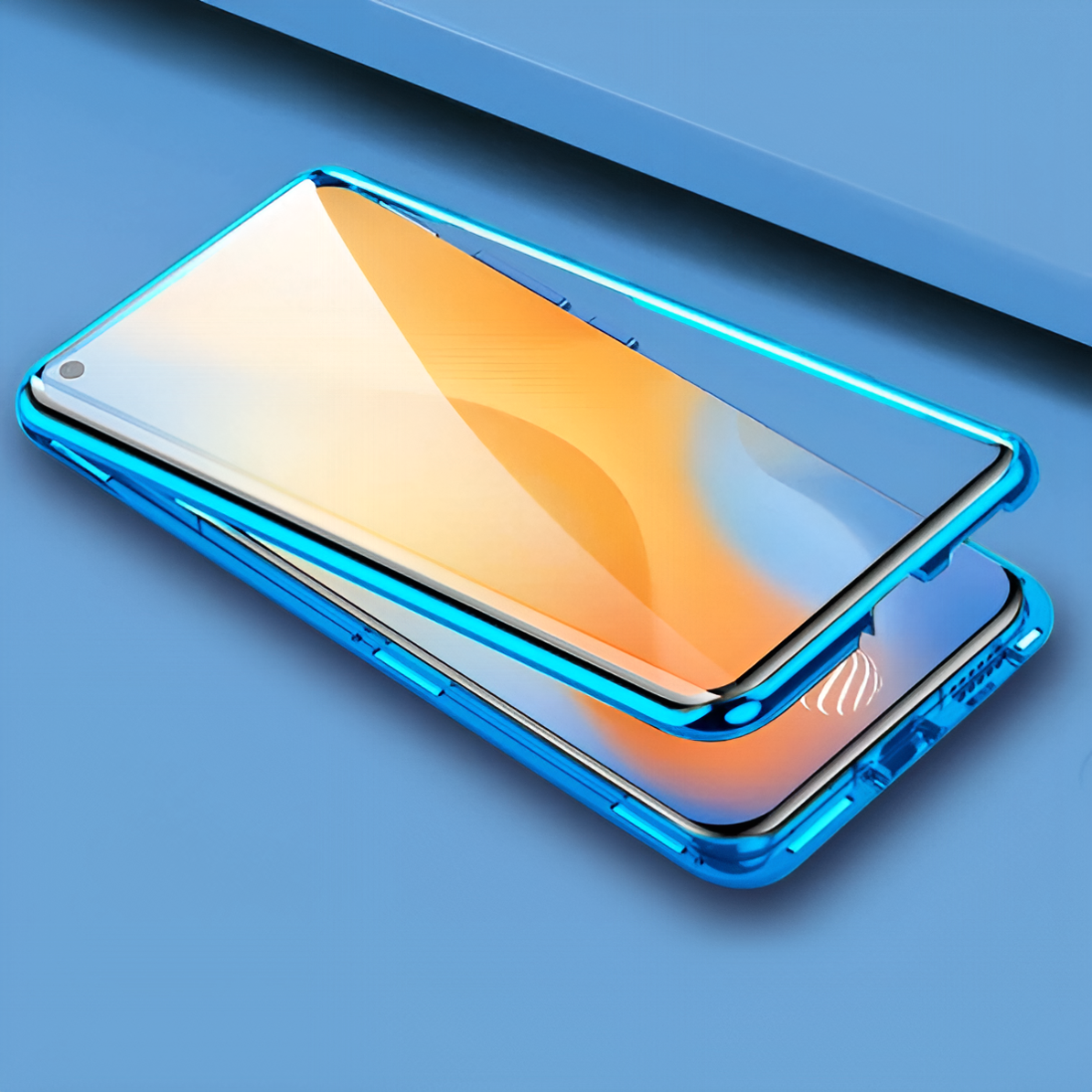 Чехол бампер из закаленного стекла и металла для Huawei Nova 8(ANG-LX1) с двухсторонней прозрачной крышкой металлический