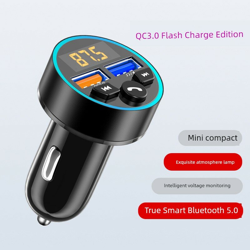 QC3.0 круглое автомобильное Bluetooth-колонка с USB-зарядкой для автомобилей