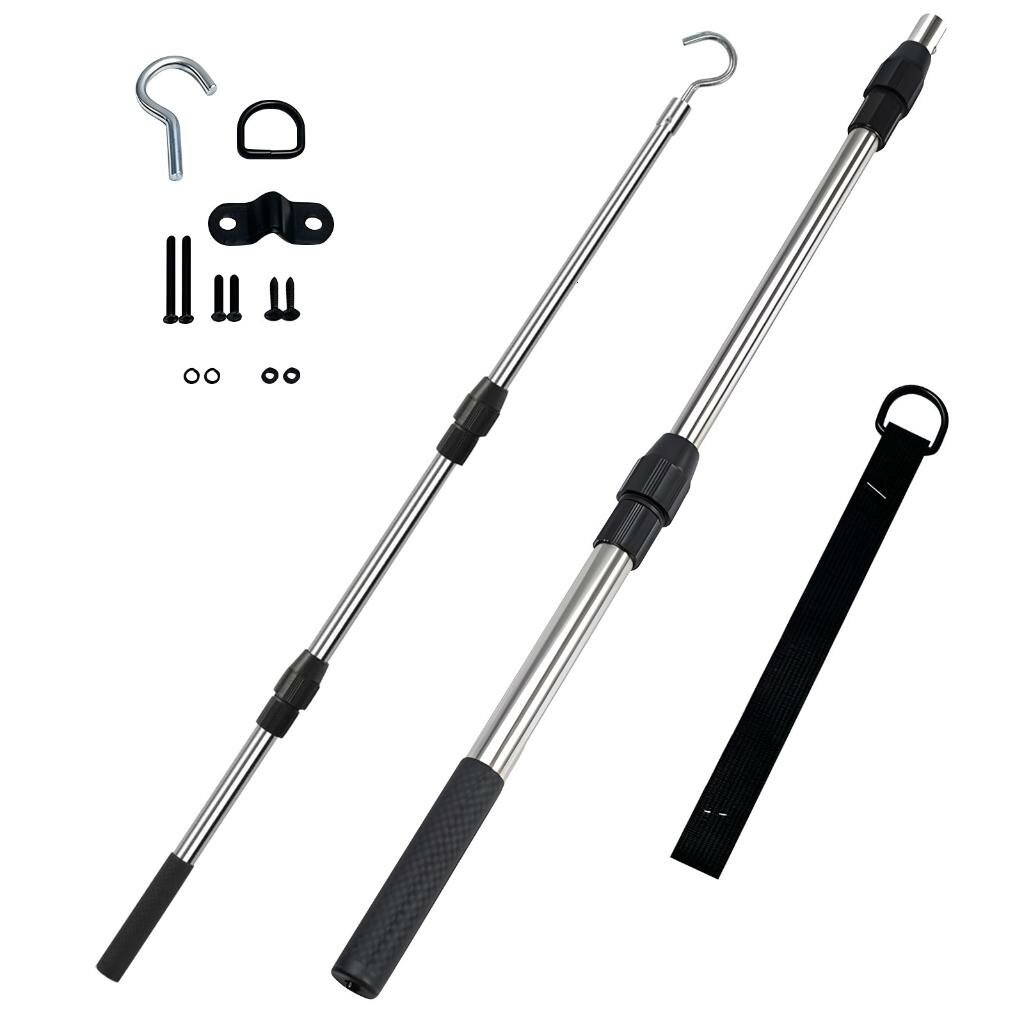 Комплект дверных шкивов для чердачной лестницы с выдвижным стальным стержнем Компактная конструкция для чердачных помещений Крюк для доступа в гараж