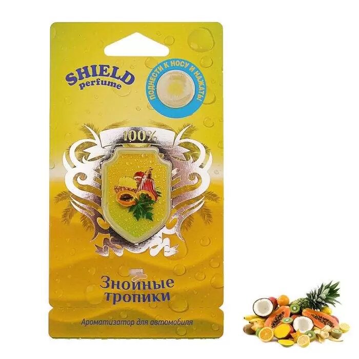 Освежитель (ароматизатор) подвесной жидкий Shield perfume Знойные тропики Fouette арт. S11
