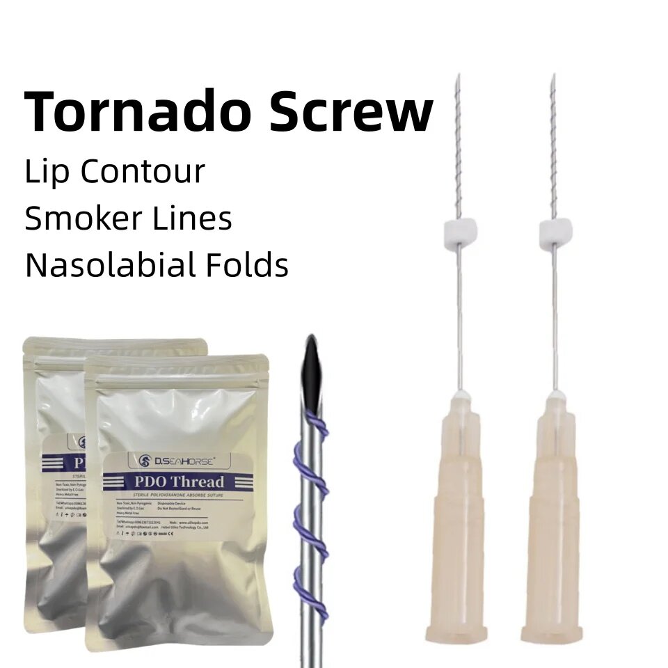 Одноразовые нити PDO Tornado для носогубных складок 26Г 27Г 38/50/60/90 мм 10pcs 27G 38mm