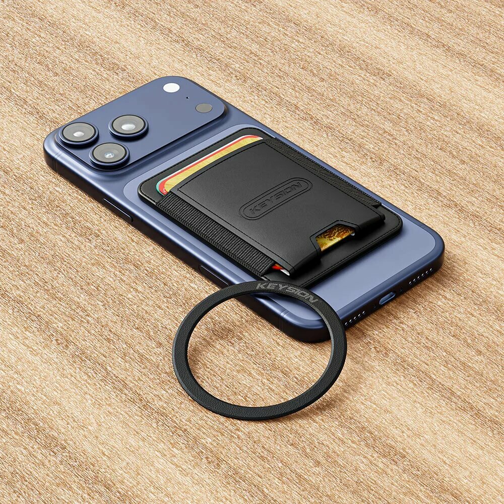 KEYSION Магнитный держатель для карт на iPhone 15 Pro Max, Black001