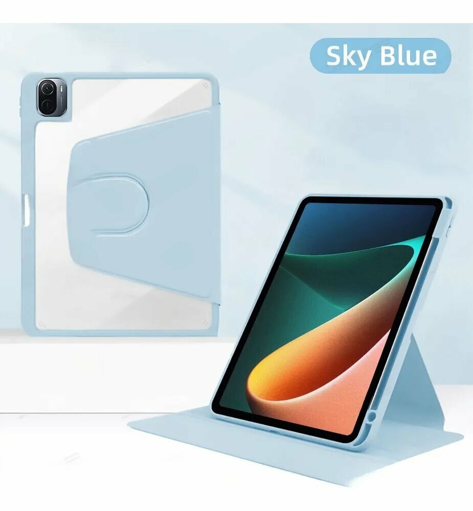 Вращающийся на 360 Чехол для Xiaomi Pad 5, Xiaomi Pad 5 Pro (11.0") с местом для стилуса, Сяоми Пад 5 Про