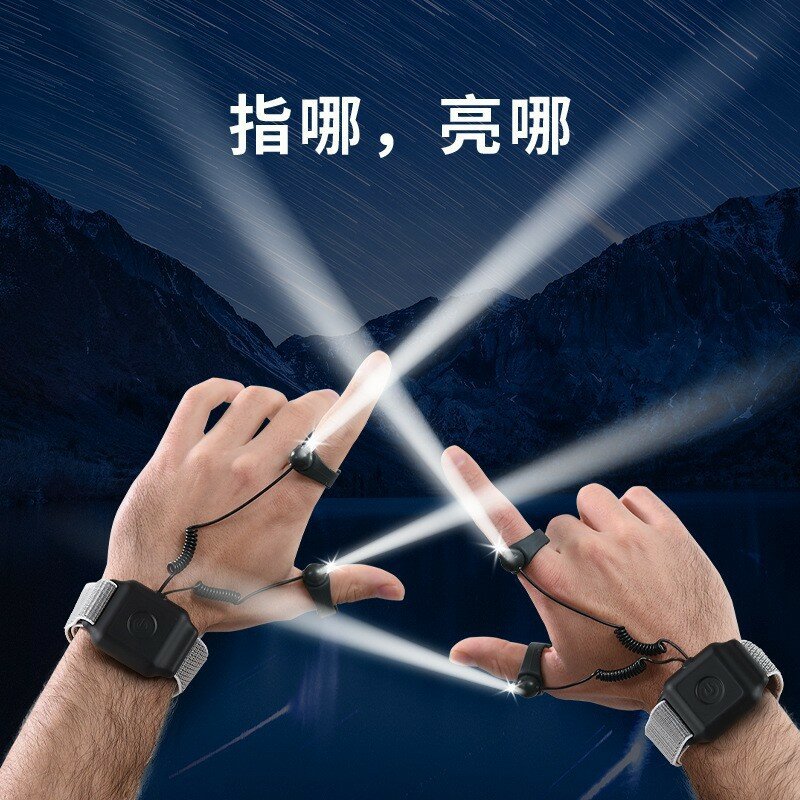 Фонарик с бриллиантовым кольцом для ночной рыбалки, ремонтное освещение, наручный, перезаряжаемый, сильный свет, частичное освещение, спортивный, наружный, ночной рыболовный фонарь