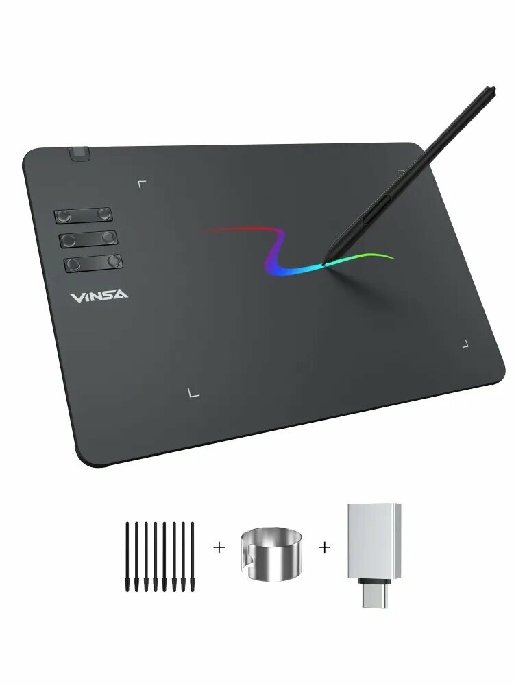 Графический планшет, формат A6, черный