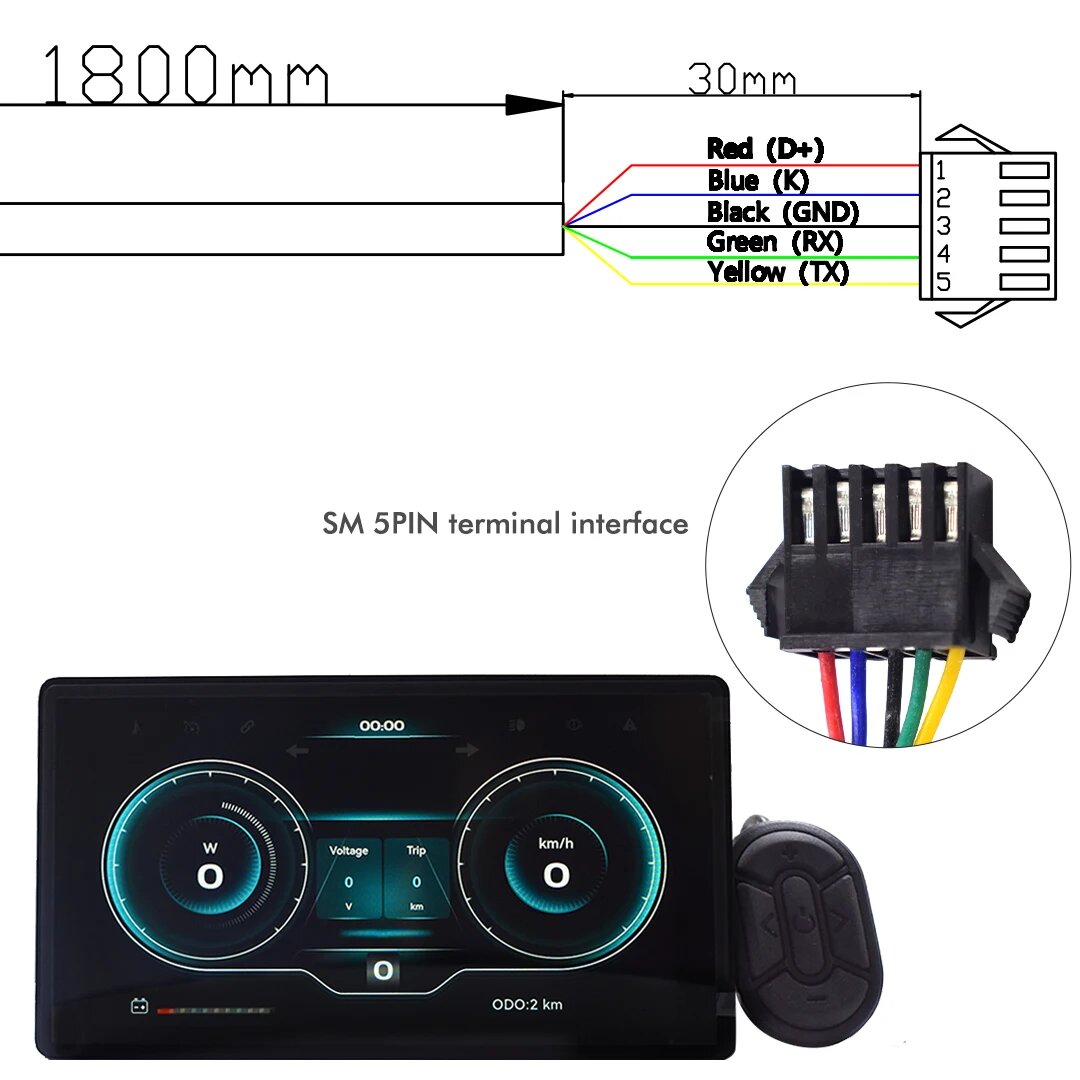 Велокомпьютер Cycplus UART2 H8, SM 5PIN