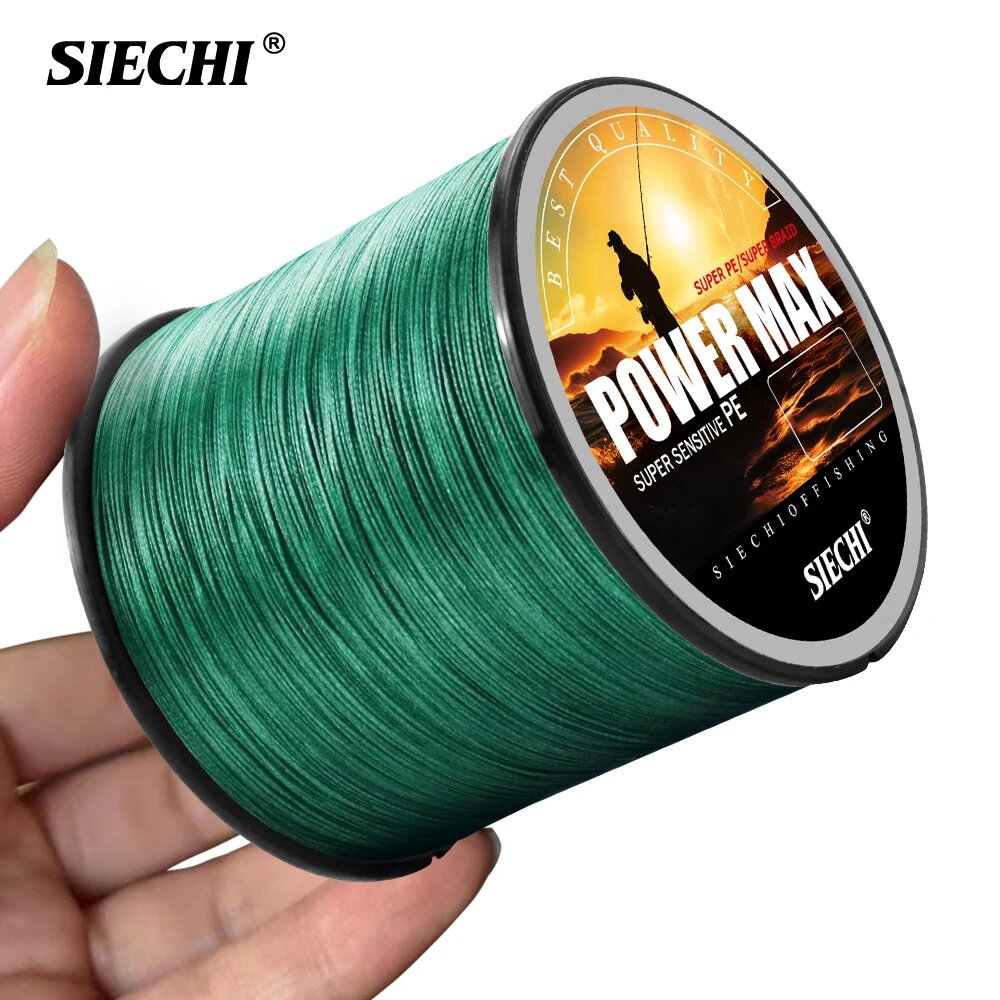 SIECHI Плетеная леска 8X 1000м для морской рыбалки 300M-X8-0.8, Green