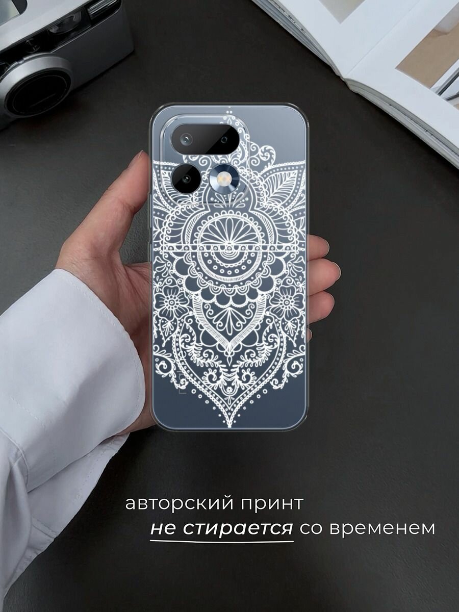 Чехол на Realme 16 Pro / Реалме 16 Про с принтом Солнечный узор, прозрачный — фото 1