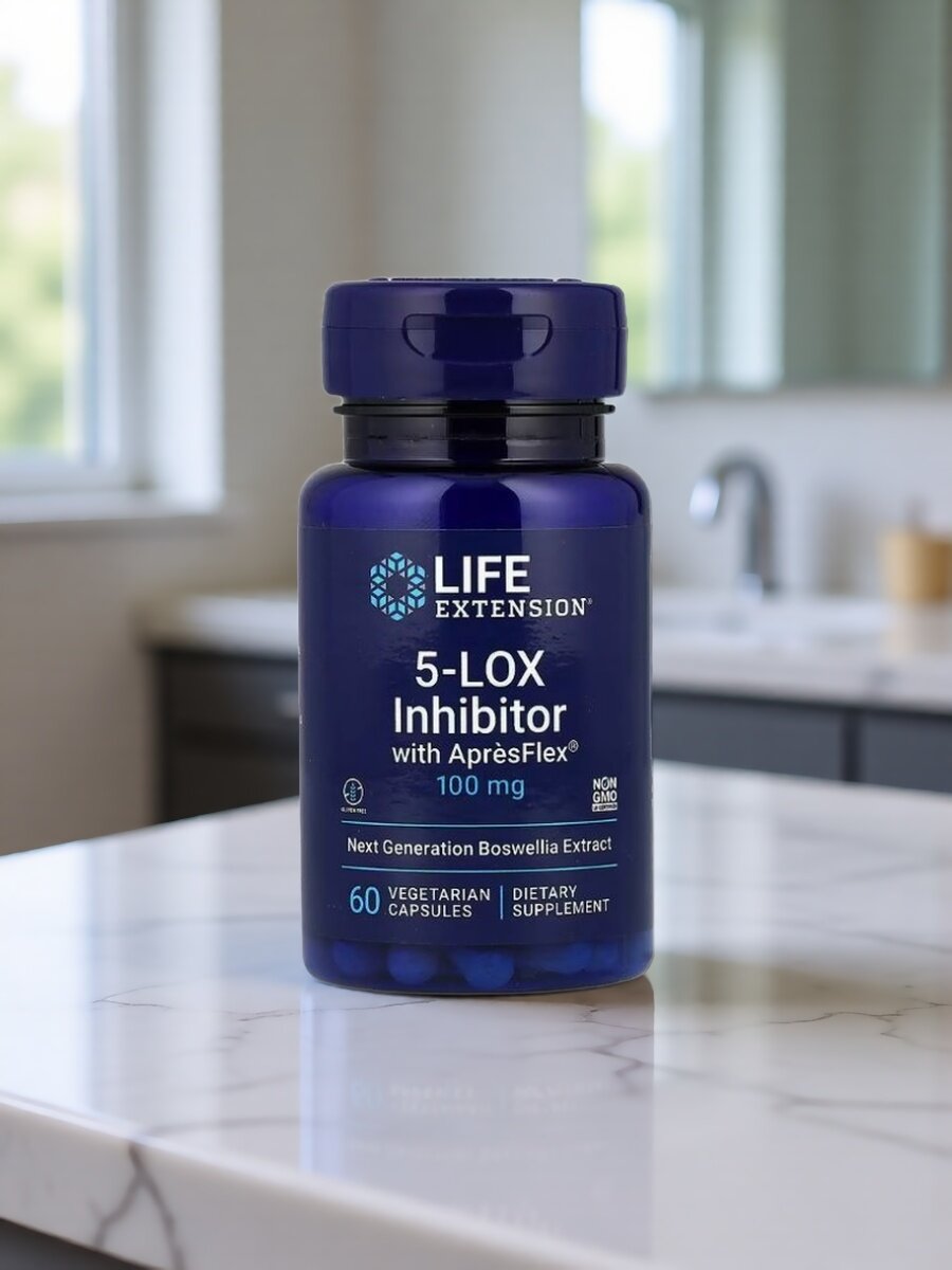 Life Extension, 5-LOX блокатор с ApresFlex, 100 мг, 60 вегетарианских капсул
